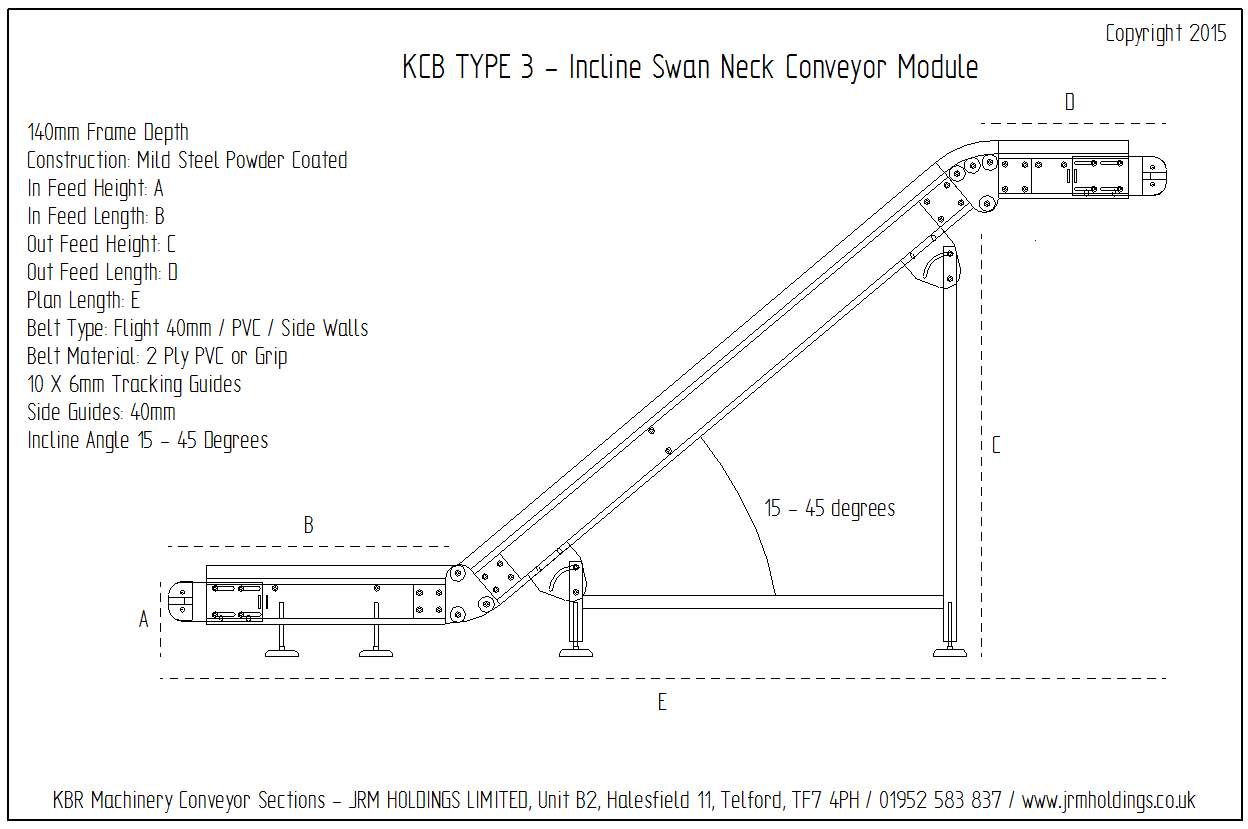 New Incline Belt Conveyor - Conveyor SectionsConveyor Sections